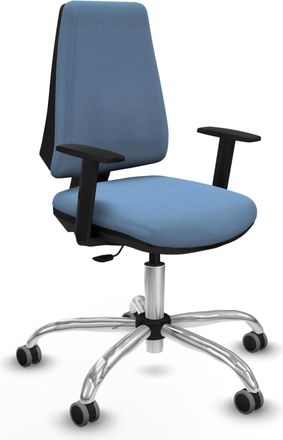 Piqueras y Crespo Elche Schreibtischstuhl mit 1D-Armlehnen, ausgestattet mit Permanentkontakt und Schneideschaum, 65 mm, Parkett, Himmelblau