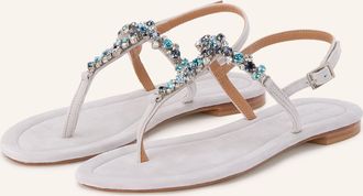 Via Mercanti Viamercanti Zehentrenner Mit Schmucksteinen grau