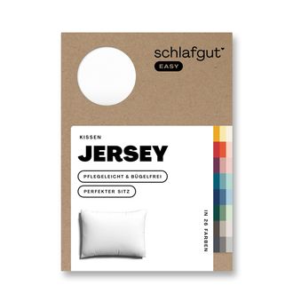 Schlafgut Schlafgut Easy Jersey Kissenbezug 40x60 cm Full-White mit 100% Baumwolle, superweicher & atmungsaktiver Kopfkissenbezug