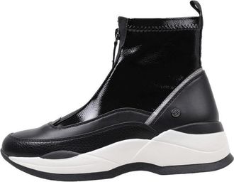 Xti Damen-Sneaker mit Reißverschluss, Farbe: Braun, Größe: 37, Schwarz, 39 EU