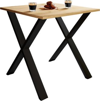 VCM Premium Holz Esstisch/H. 76 x B. 80 x T. 80 cm/K&uuml;chentisch Speisetisch Tisch Xona X