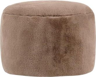 Icon Brand Milano Hocker, Mokkabraun, Kaninchen Kunstfell Stoff, Sitzsack Stuhl, Sitzpuff Hocker mit F&uuml;llung, Fu&szlig;hocker f&uuml;r das Wohnzimmer, Deko Wohnzimmer