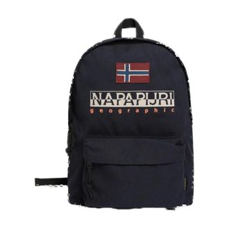 Napapijri Blauer Baumwollrucksack mit Logo - - Bags - Herren - Blau - ONE SIZE