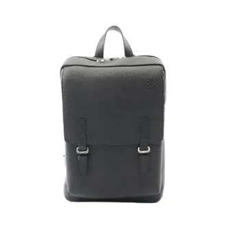 Loewe unisex, Pre-owned, Noir, Taille: ONE Size Pre-owned Sac &agrave; dos en cuir Anagram militaire