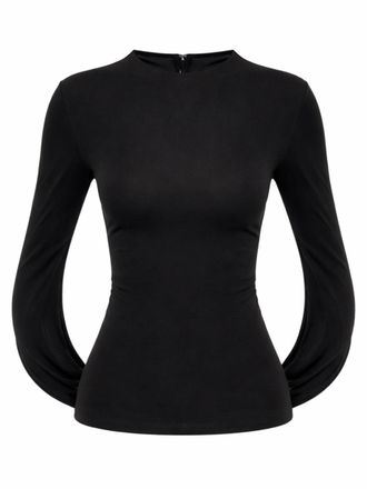 Alexander Wang Draped Back Lyocell Blouse - Black