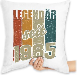 Shirtracer Kissen 40x40 Zierkissen - 60. Geburtstag - Legendär seit 1965 - 40 x 40 cm - Weiß - überraschung zum 60 1964 geschenke 60ig scherzartikel 60er sechzig