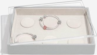 Stackers Grau Klassich Charm Schmucktablett mit Acryldeckel