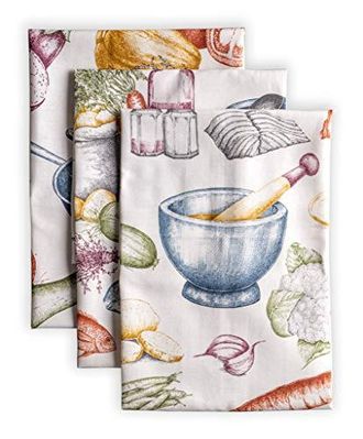 Maison d'Hermine Maison dHermine Lot de 3 torchons de Cuisine absorbants 100% Coton pour Cuisine, pour Maison, Salle &agrave; Manger, Cocktails, Cadeaux pour la f&ecirc;te des m&egrave;re