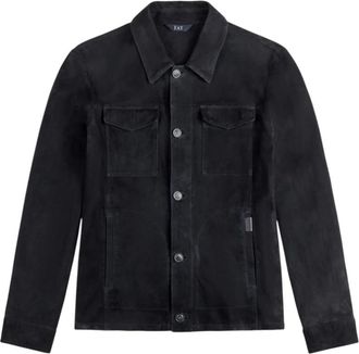 Fay Homme, Vestes, Bleu, Taille: L Veste chemise en daim