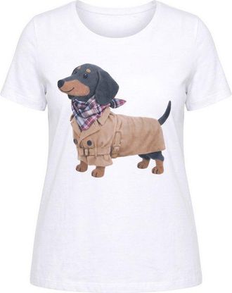 Ulla Popken T-Shirt T-Shirt Dackel Classic Rundhals Halbarm