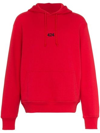 424 Kapuzenpullover mit aufgesticktem Logo - Rot