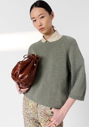 Gerard Darel Pull &agrave; col rond en cachemire - LIVIAH - Vert Kaki