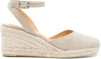 Castaner Femme, Chaussures, Beige, Taille: 41 EU Tauoe Escarpin compens&eacute; mi-haut &agrave; bride cheville avec boucle