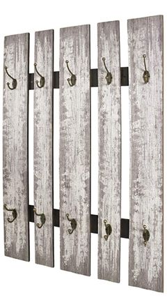 Haku M&ouml;bel Wandgarderobe grau, MDF, Metall - Ma&szlig;e: B 65 cm x H 100 cm x T 9 cm, Style: Industrial