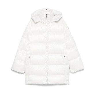 Moncler Oversized Nylon Mantel mit abnehmbarer Kapuze - - Jackets - Damen - Wei&szlig; - XS
