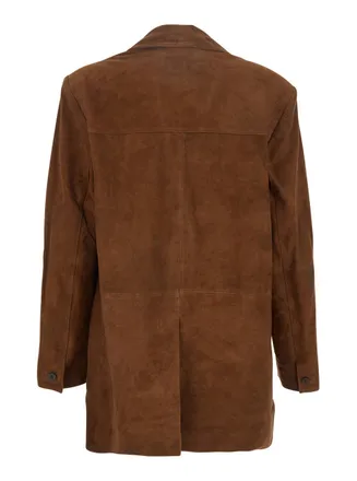 BA&SH Womens Jacket Mosty Suede Brown Blazers