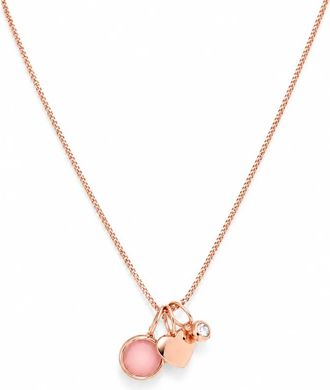 Fossil Sutton Herz und Rosenquarz Halskette - - Accessories - Damen - Rosa - ONE SIZE