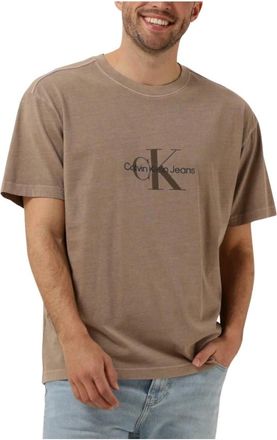 Calvin Klein Monologo Mineral Dye Tee - - Tops - Herren - Braun - S