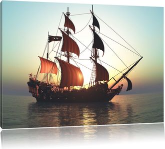 Pixxprint Altes Segelschiff, Größe: 100x70cm, Leinwandbild, fertig gespannt, Wandbild, Dekoration, Kunstdruck, kein Poster
