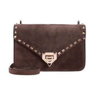 Valentino Garavani Rockstud Suede Small Schultertasche - - Bags - Damen - Braun - ONE SIZE