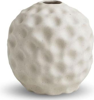 Cooee Design Vase, Flower vase - Seedpod - Ceramic - Colour: Vanilla/Cream White - (Diameter x Height) 14 x 14 cm