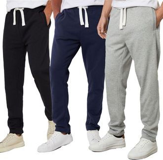 Threadbare Herren Straight Leg Joggers Trainingshose, Dark Mix (Schwarz, Grau Meliert & Marineblau), XXL (3er Pack)