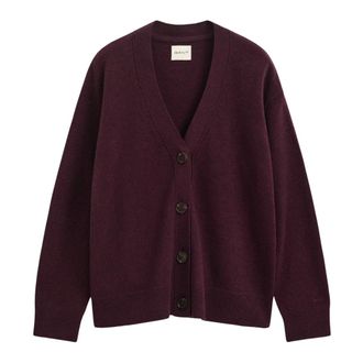 GANT Cardigan en laine dagneau superfine - Femme - Pulls - Violet - Taille: 40 FR