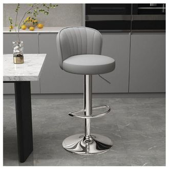 Generic Verstellbare Drehhocker, 2Er-Set, Moderne Barhocker mit Hoher R&uuml;ckenlehne Aus Leder, 60-80 cm Hoch, Ideal f&uuml;r K&uuml;cheninsel, Bar Oder Esszimmer