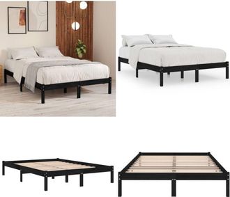 vidaXL Vidaxl - Massivholzbett Schwarz Kiefer 200x200 cm - Holzbett - Doppelbett - Kiefernholzbett - Massives Holzbett - Schwarzes Bett - Home & Living