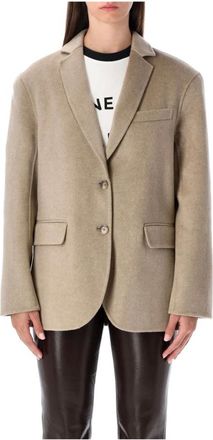 Anine Bing Femme, Vestes, Beige, Taille: 38 FR Blazer Oversize en Laine et Cachemire