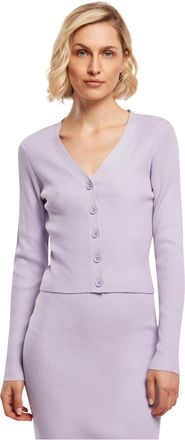 Urban Classics Damen Ladies Short Rib Knit Cardigan Sweater, Lilac, XL EU