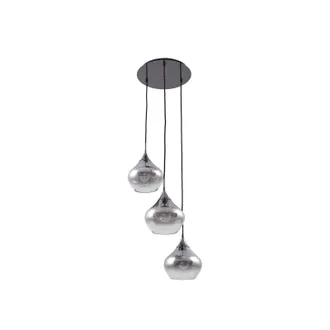Lucande Pendelleuchte Jarven (Modern) in Alu aus Glas (3 flammig, E27) - Hängelampe Esstischlampe Hängeleuchte Wohnzimmerleuchte