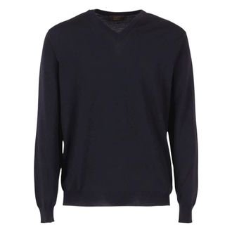 Zanone Scollo V - - Knitwear - Herren - Blau - XL