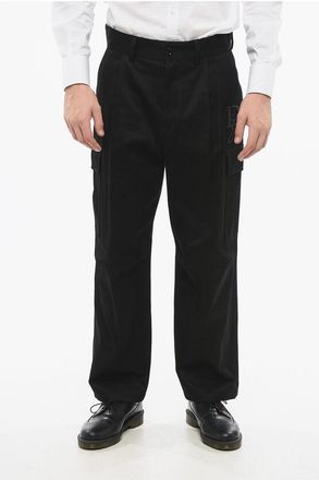 Dolce & Gabbana Single-Pleated Cargo Pants with Embroidered Monogram size 46