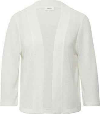 s.Oliver Cardigan Indoor-Jacke Cardigan aus Boucl&eacute;garn mit 3/4-&Auml;rmeln