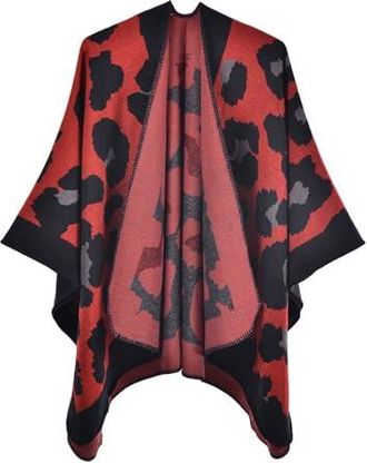 Generic Poncho Femme Hiver Chaud Chale Femme Hiver Chaud Cape Femme Effet enveloppant Ch&acirc;le Ouvert Tricot &Eacute;pais Tr&egrave;s Pour Ext&eacute;rieur Automne