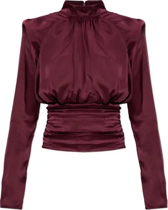 Rotate Rotate Birger Christensen, Femme, Blouses et Chemises, Rouge, Taille: 38 FR Haut en soie