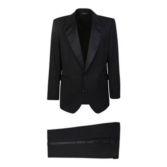Dolce & Gabbana Schwarzer Anzug Schalkragen Wolle - - Suits - Herren - Schwarzk - M