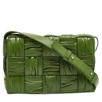 Bottega Veneta Sac Bandouli&egrave;re en Cuir Pre-owned - Femme - Pre-owned - Vert - Taille: ONE Size