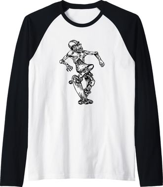 Seembo Zombie Skater Skateboarding Lustiges Skateboard Raglan