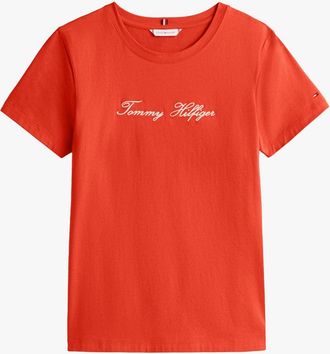 Tommy Hilfiger T-shirt &agrave; col ras-du-cou et logo brod&eacute;
