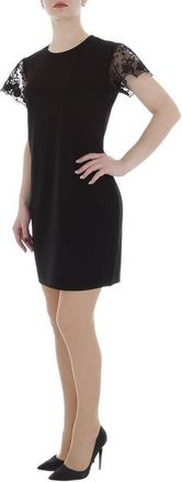 Ital-Design Sommerkleid Damen Freizeit (86164398) Spitze Minikleid in Schwarz