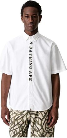 A Bathing Ape A Bathing Ape, Homme, Chemises, Blanc, Taille: M Chemise Oxford Appliqu&eacute; 1er Camo