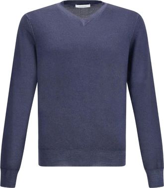 Cruciani pull à col v - Bleu