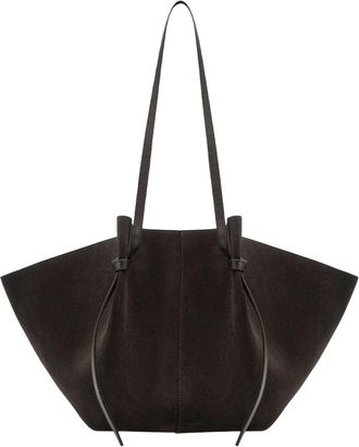 Yuzefi Womens Shoulder Bag Mochi Large Black Leather
