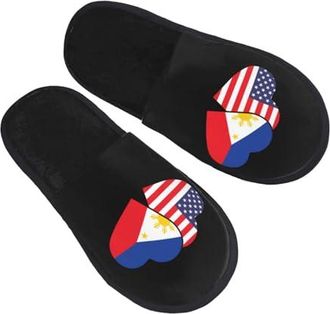 Generic Chaussons Drapeau Américain Des Philippines Épais Pantoufles Antidérapantes Pantoufles En Coton Pour DIntérieur Voyage Automne L