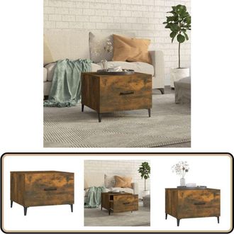 vidaXL Vidaxl - Couchtisch mit Metallbeinen R&auml;uchereiche 50x50x40 cm - Industriel Style Couchtisch - Holzkohle Farbton - Holzwerkstoff M&ouml;bel - Couchtisch