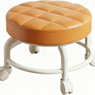 Generic Niedriger Rollhocker 360&deg; Drehbar, Sattelhocker Stuhl, Pedik&uuml;re Hocker Mit Rollen, Ergonomischer Rollsitz Aus PU-Leder, Robuster Hocker F&uuml;r Friseure, 
