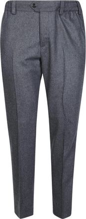 PT01 Pantalone Wolle & Kaschmir geb&uuml;rstete Flanell - - Trousers - Herren - Grau - W33