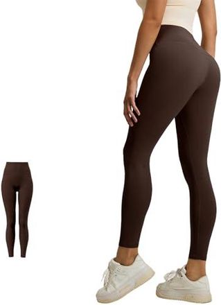 Generic Legging taille haute pour femme, contr&ocirc;le du ventre, doux comme du beurre, non transparent, pantalon de yoga pleine longueur pour entra&icirc;nement, course